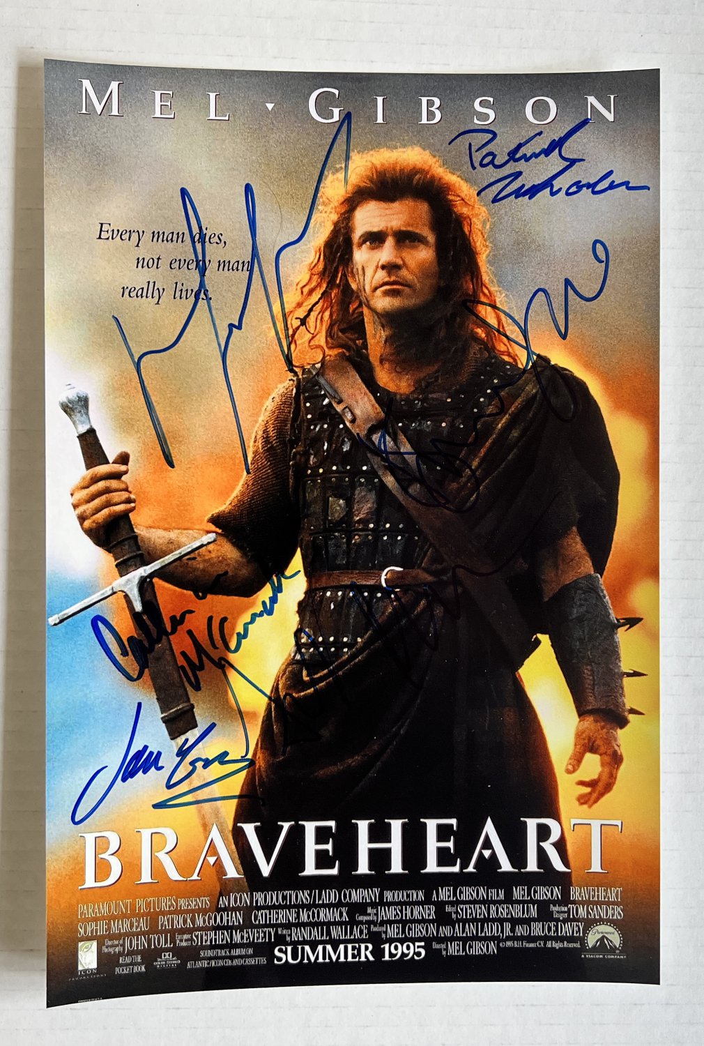 Braveheart cast signed autographed 8x12 photo Mel Gibson Sophie Marceau ...