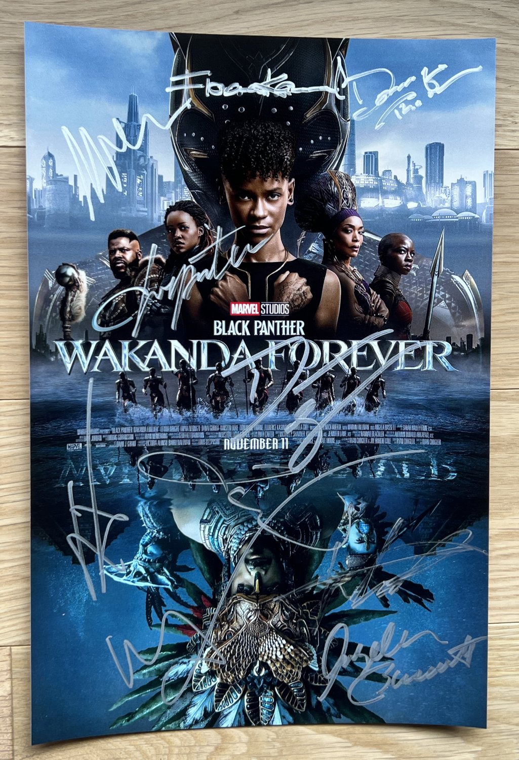 Black Panther Wakanda Forever cast signed autographed 8x12 photo Letitia Wright autographs