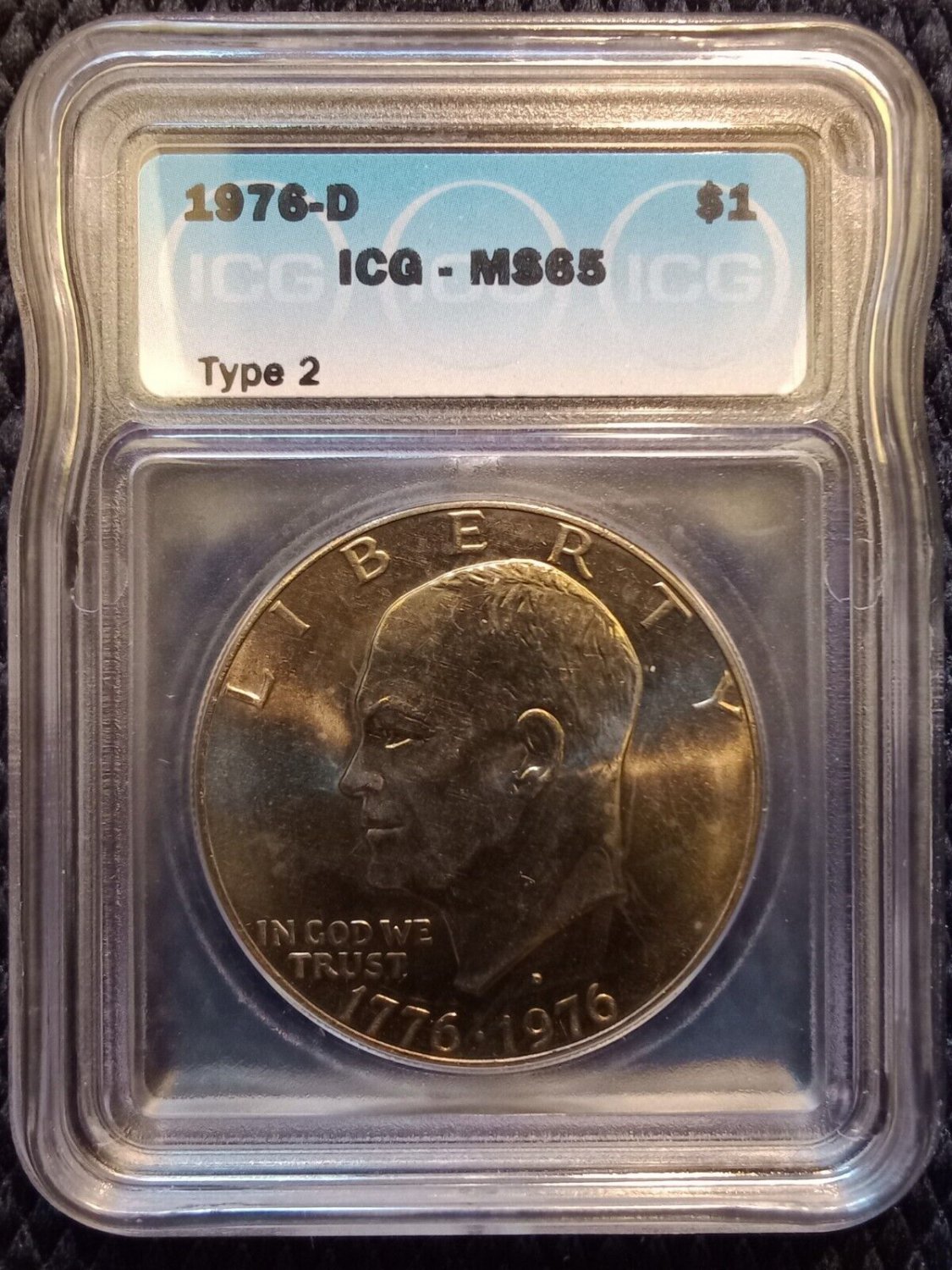 1976-D Eisenhower Dollar Clad Ike $1 Type 2 ICG Certified MS65 Gem ...