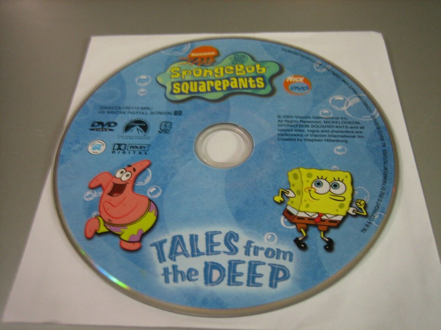 Spongebob Squarepants Tales From The Deep Dvd 2003 Full Screen Disc Only
