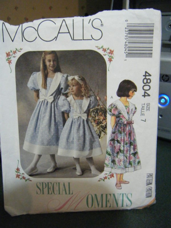 Vintage McCall's Special Moments 4804 Girl's Dress Pattern - Size 7