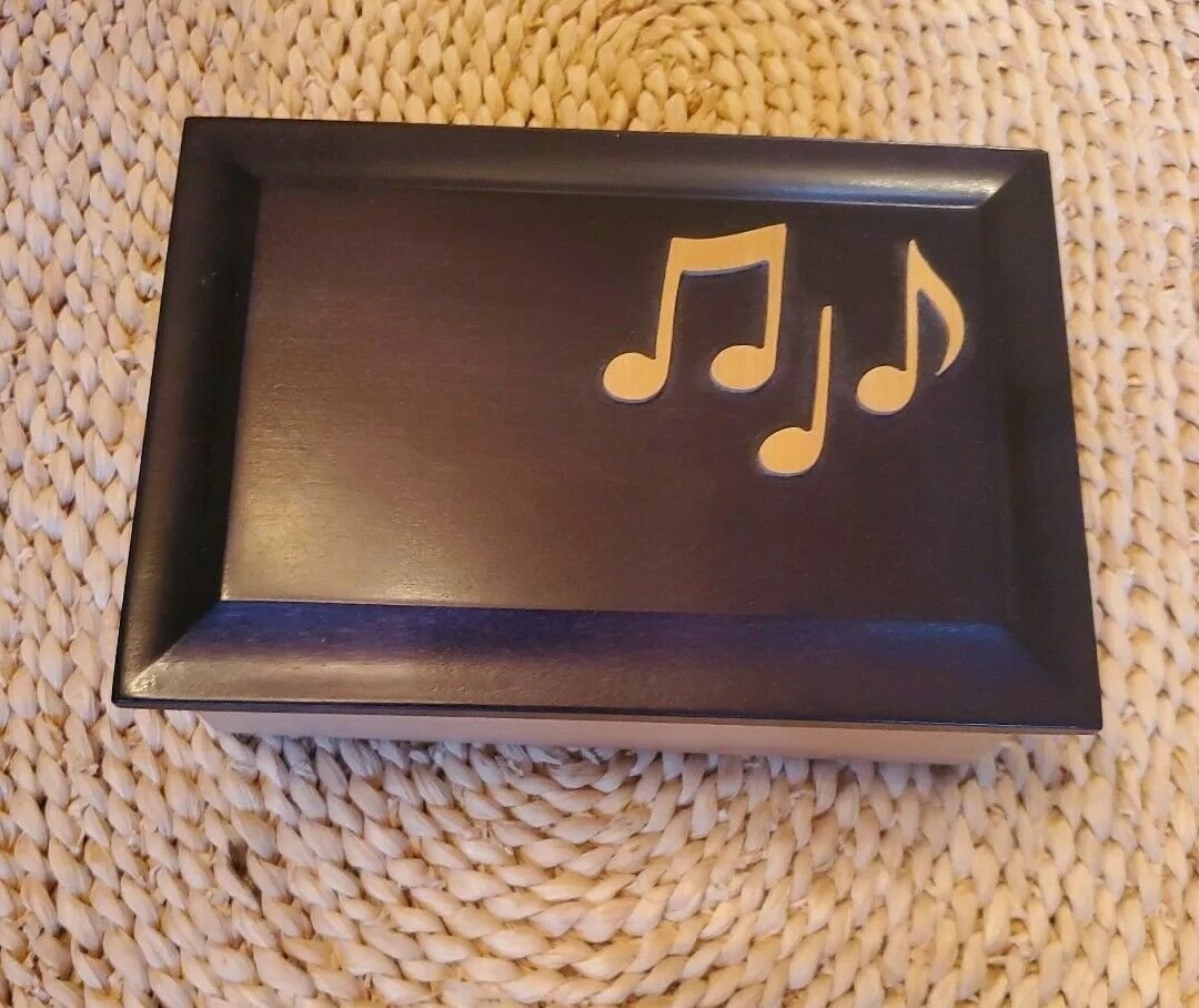 The Menagerie Nova Scotia Maple Wooden Box With Musical Notes Inlay