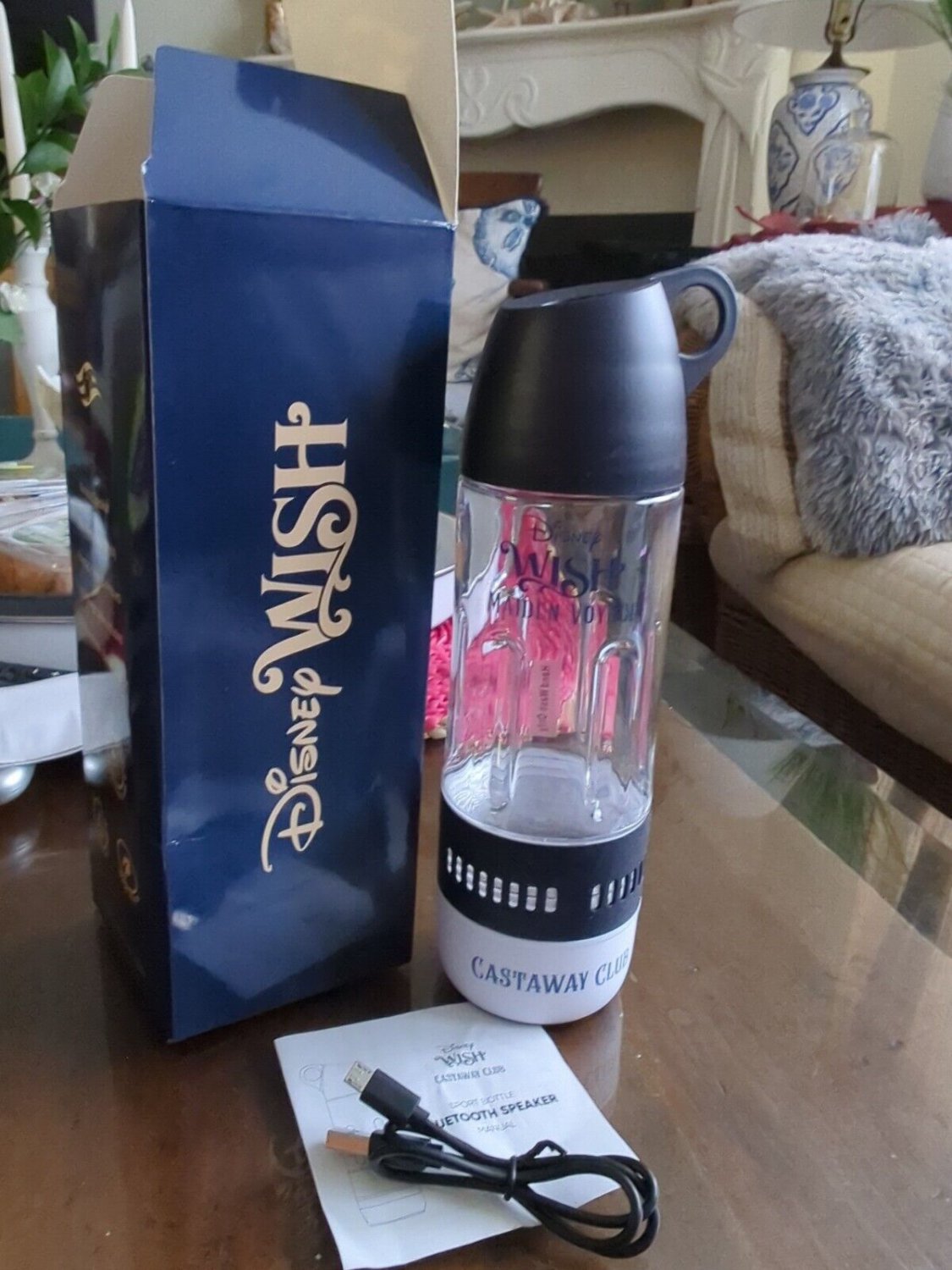 Disney WISH Maiden Voyage Castaway Club Speaker Water Bottle Compass - 2022