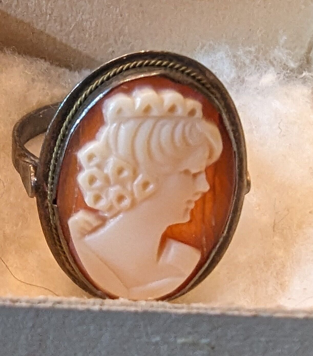 Vintage Ditto Giovanni Apa 925 Sterling Silver Cameo Ring Size 7 In Original Box