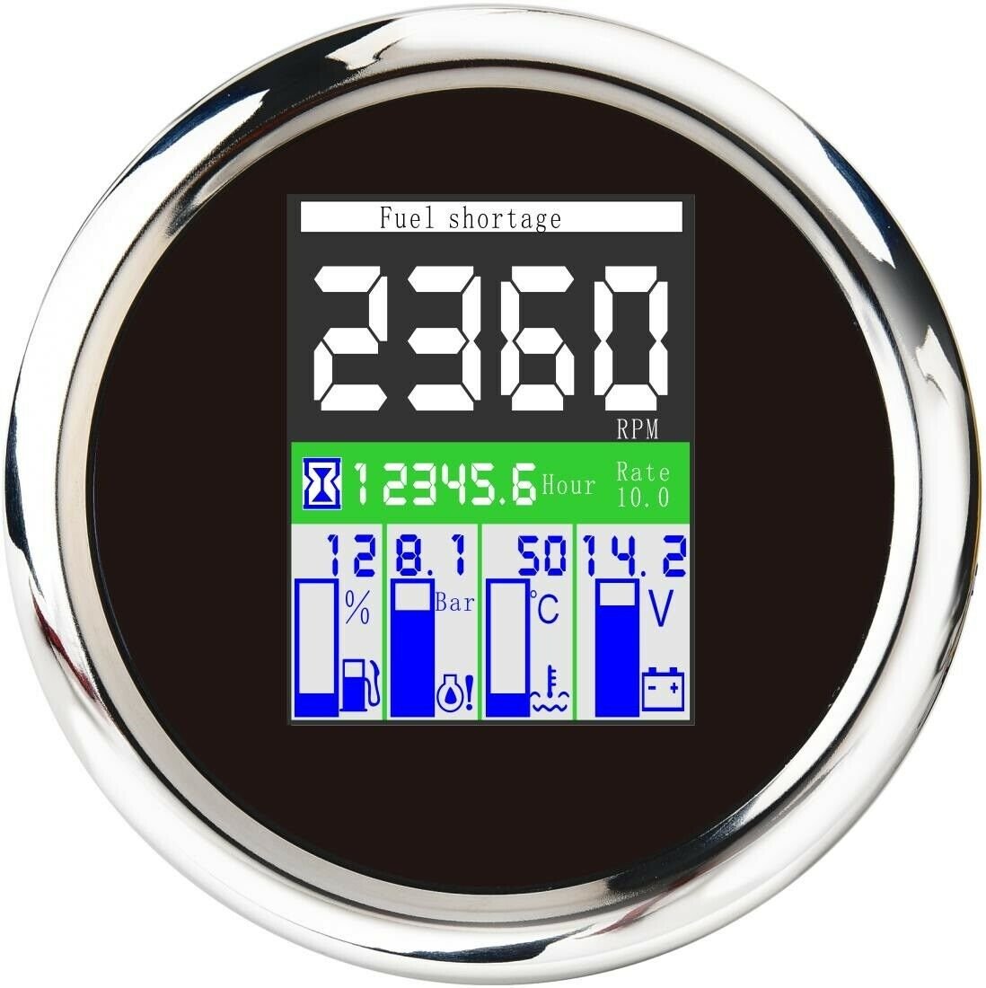 316 Stainless Steel Five Multifunction Gauge IP67 85mm For Marine Boat ...