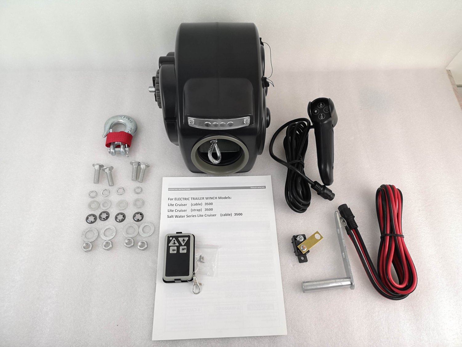 10000LBS 12V Electric Trailer Winch With Steel Cable For 24ft Boat ...