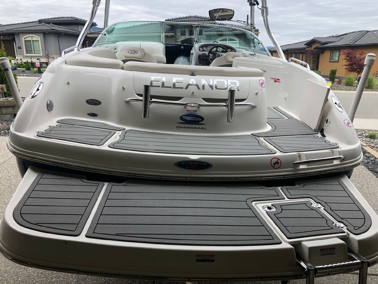2001 Chaparral 220 SSI Swim Step Cockpit Boat EVA Faux Foam Teak Deck ...