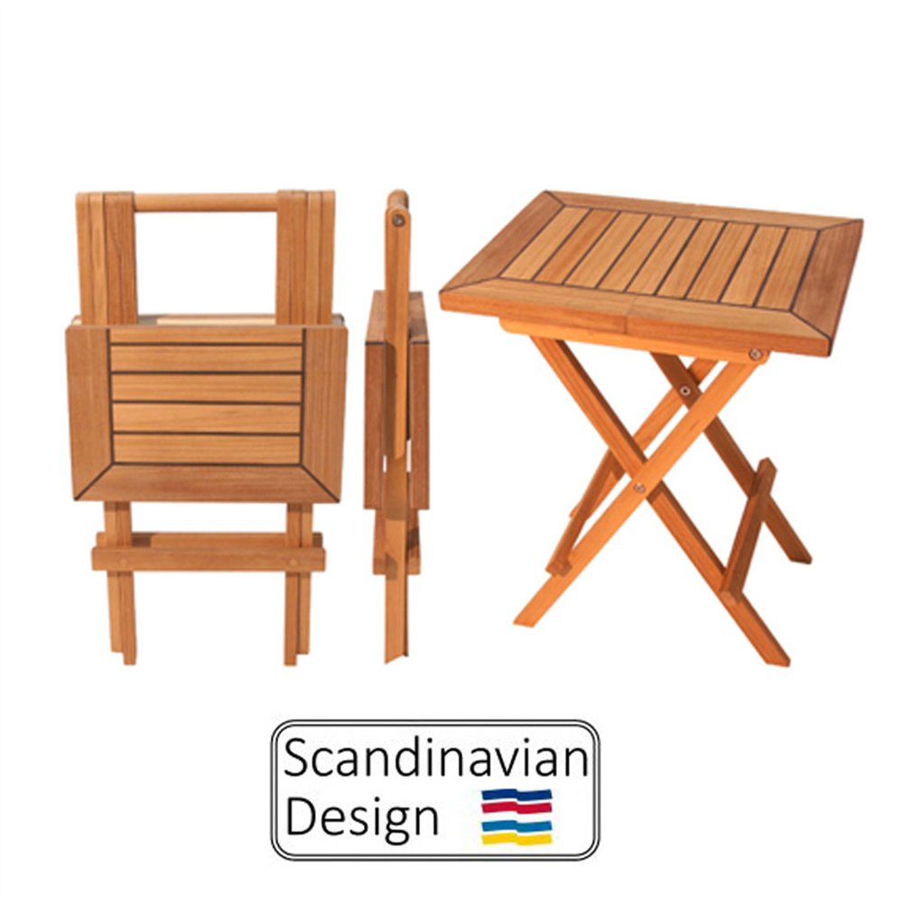 Teak Folding Table Square End-table Side Table 11.8X16.1X19.3 Inch ...