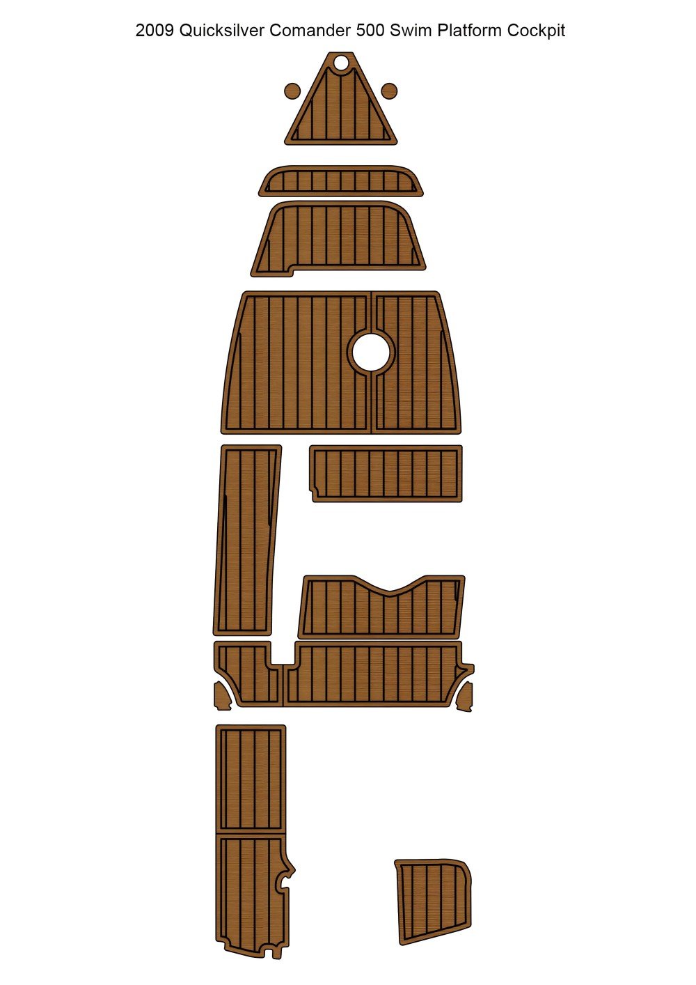 2009 Quicksilver Comander 500 Swim Platform Cockpit Boat EVA Teak Floor Mat