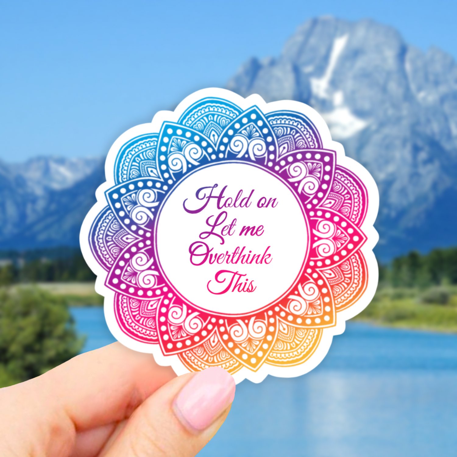 Hold on let me over think Sticker, Aesthetic stickers, car decal ...