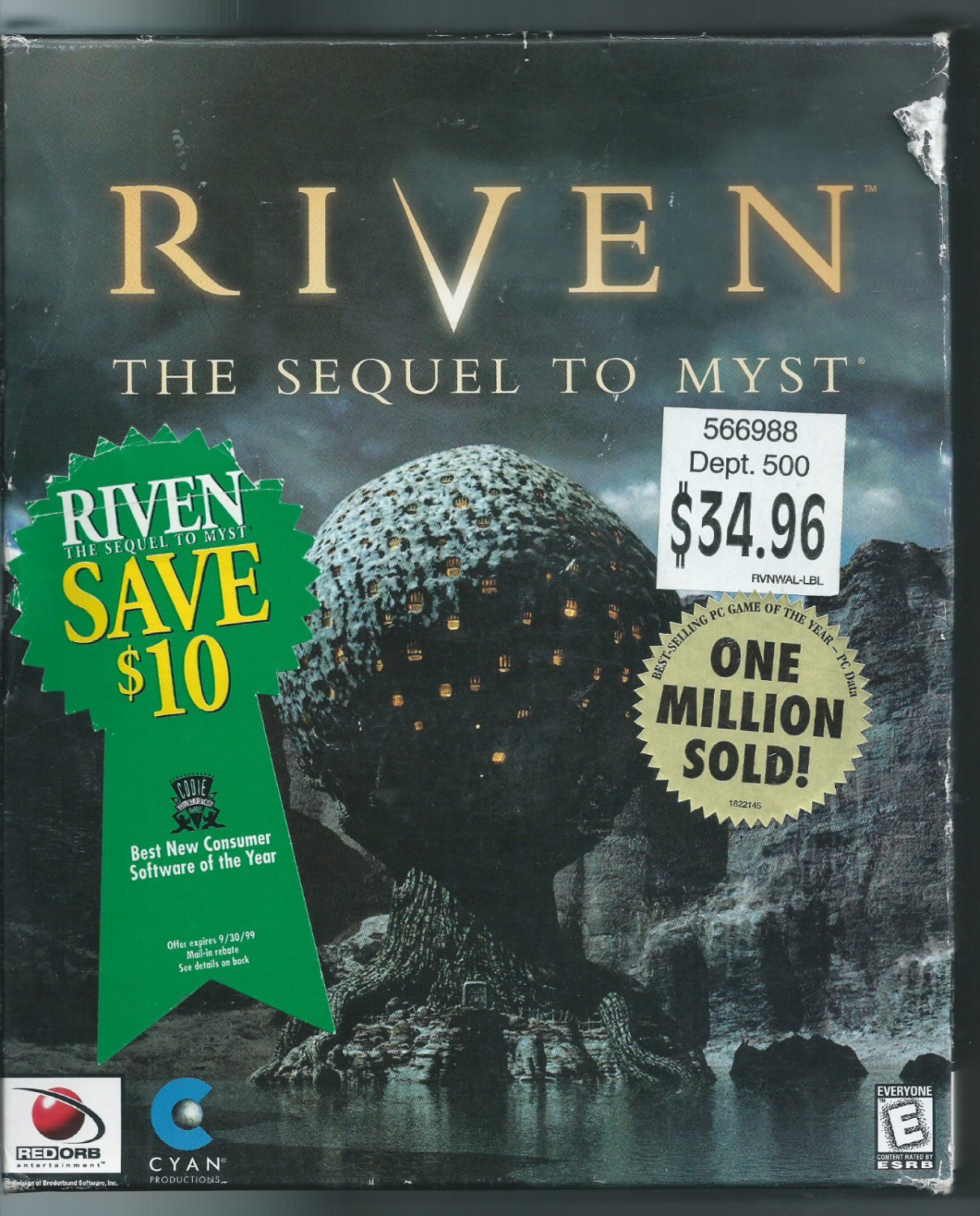 RIven: The Sequel to Myst (Windows/Mac, PC, 1997, Big Box) New