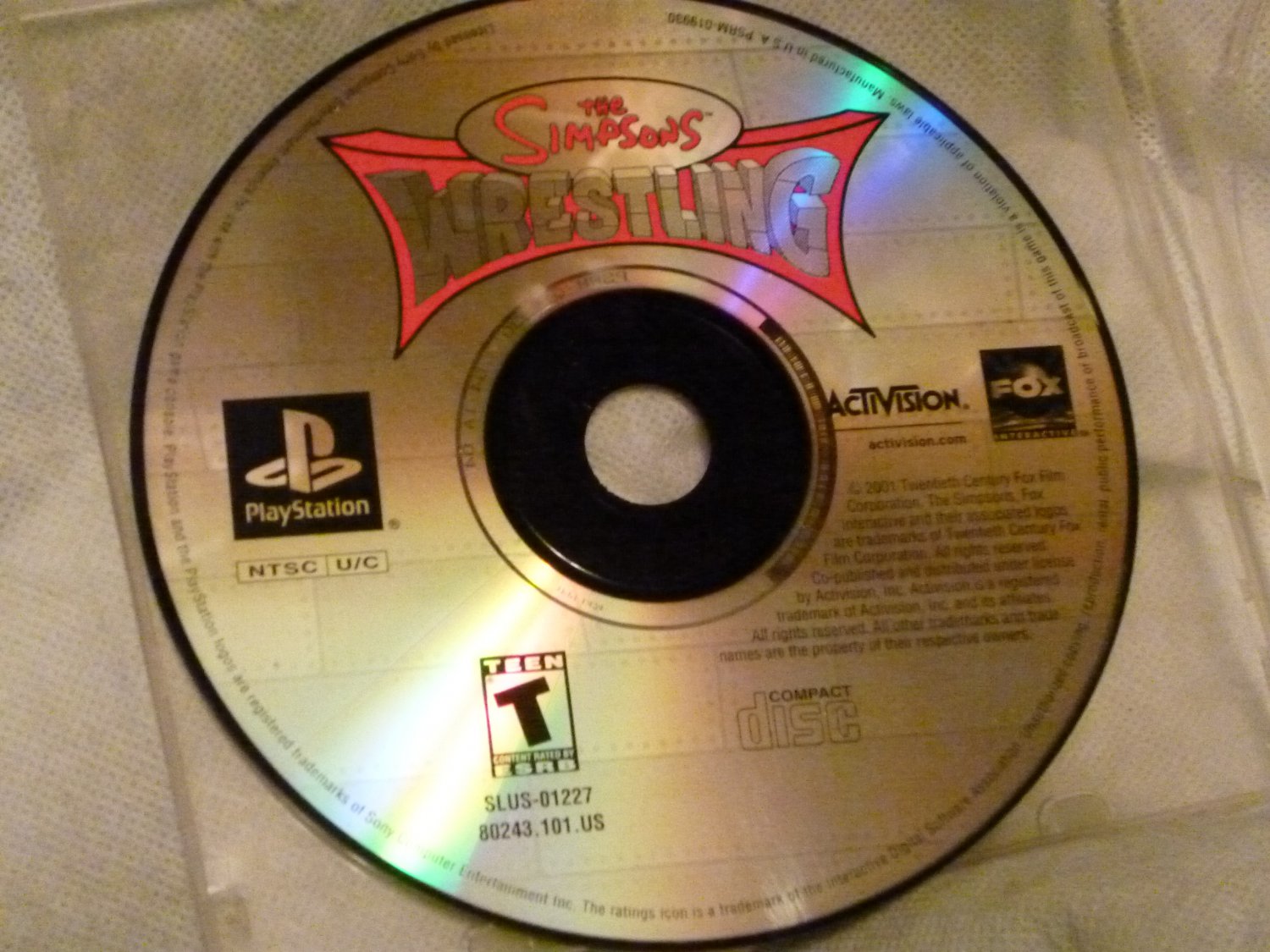 The Simpsons Wrestling PlayStation 1 PS1 PSOne 2 3 Game Black Label