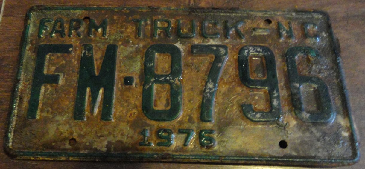 1976 FM 8796 North Carolina license plate