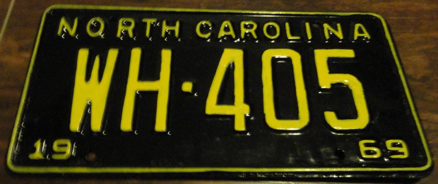1969 WH 405 North Carolina license plate