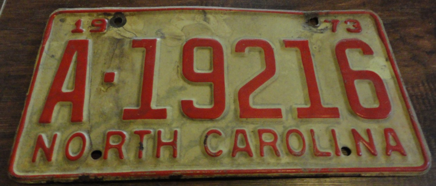 1973 A 19216 North Carolina license plate