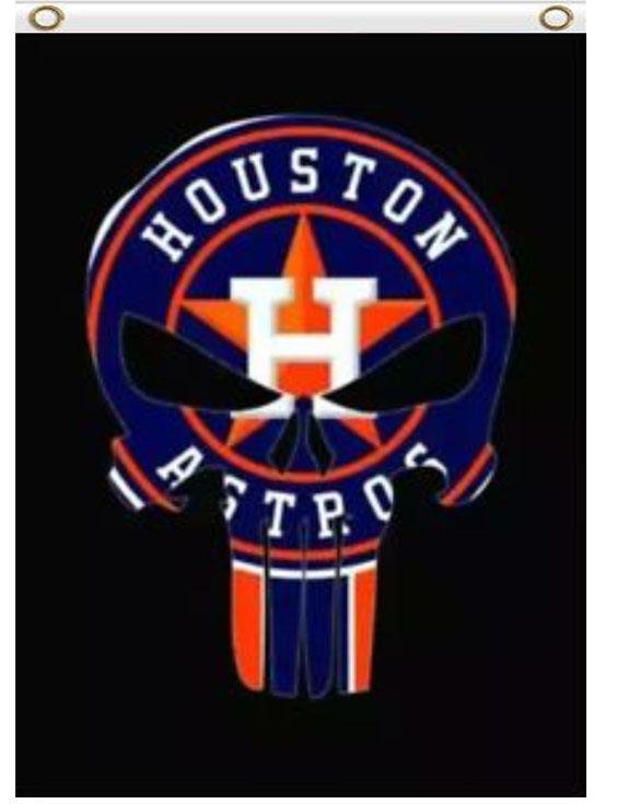 Houston Astros Skull Banner Team Flag 3x5 ft
