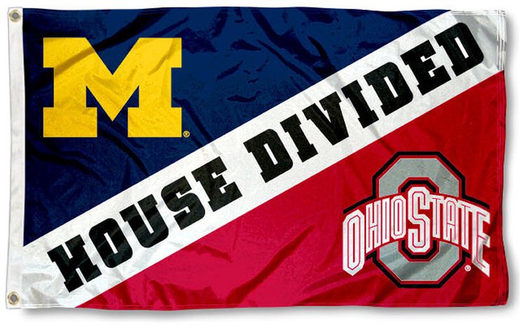 Michigan Wolverines vs Ohio State divided flag 3x5 ft