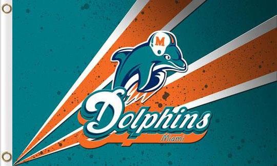 Miami Dolphins Team Logo Sports Flags 3x5 ft