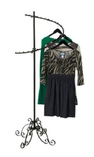 Spiral Clothing Rack Clothes Garment Boutique Charcoal 29 Leaf Finial