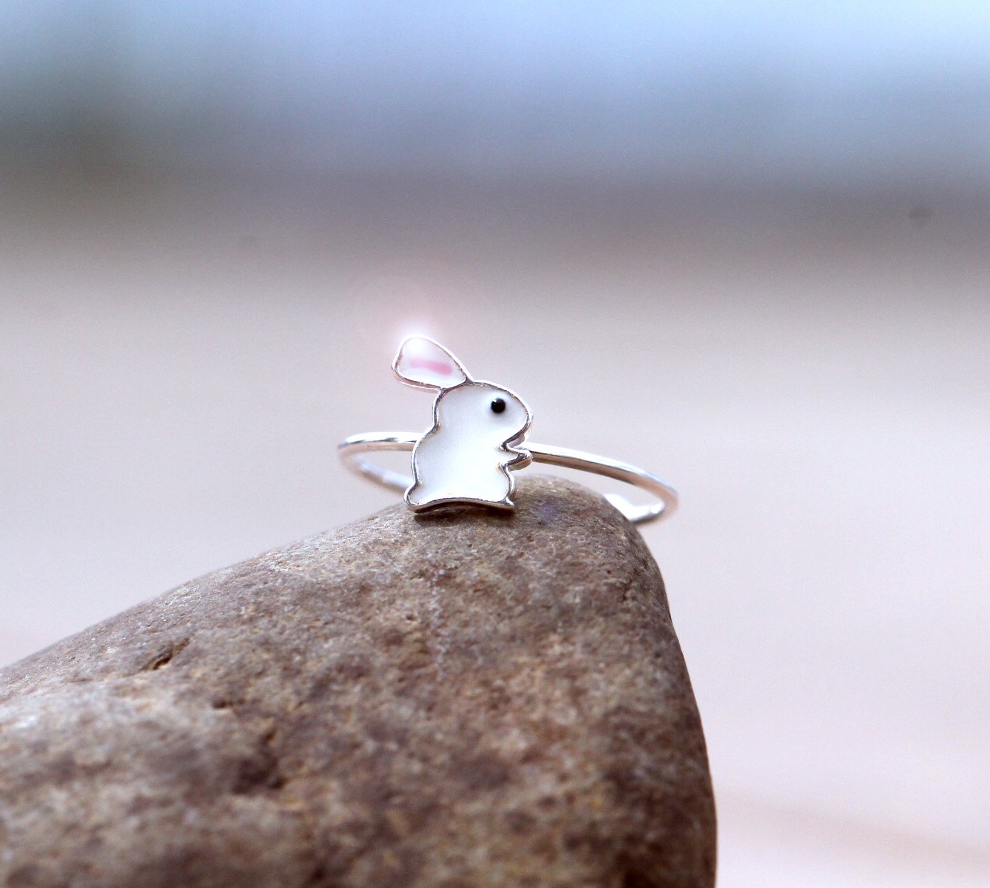 Animal Bunny Ring Minimalist 925 Sterling Silver Minimal Adjustable ...