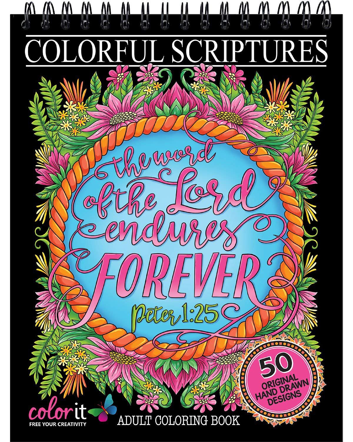 Colorful Scriptures Christian Adult Coloring Book - Features 50 ...