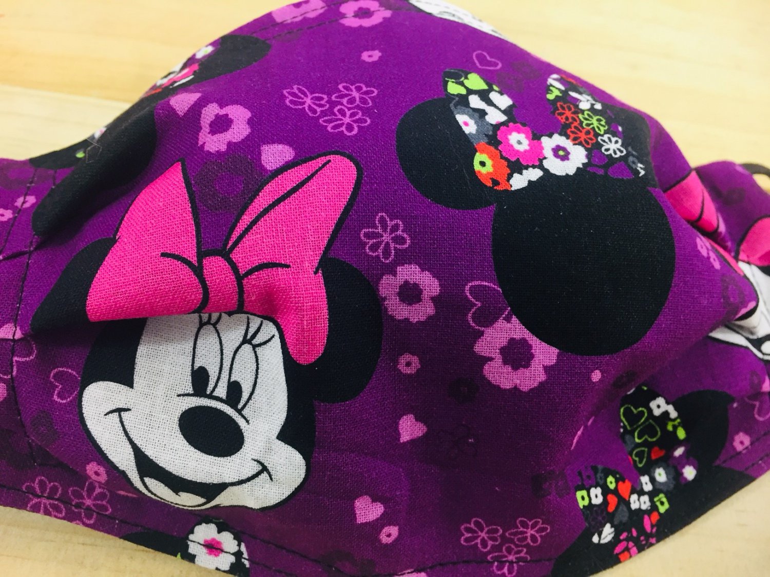 Disney Minnie Mouse Face Covering Handmade Reversible Reusable Mask Purple