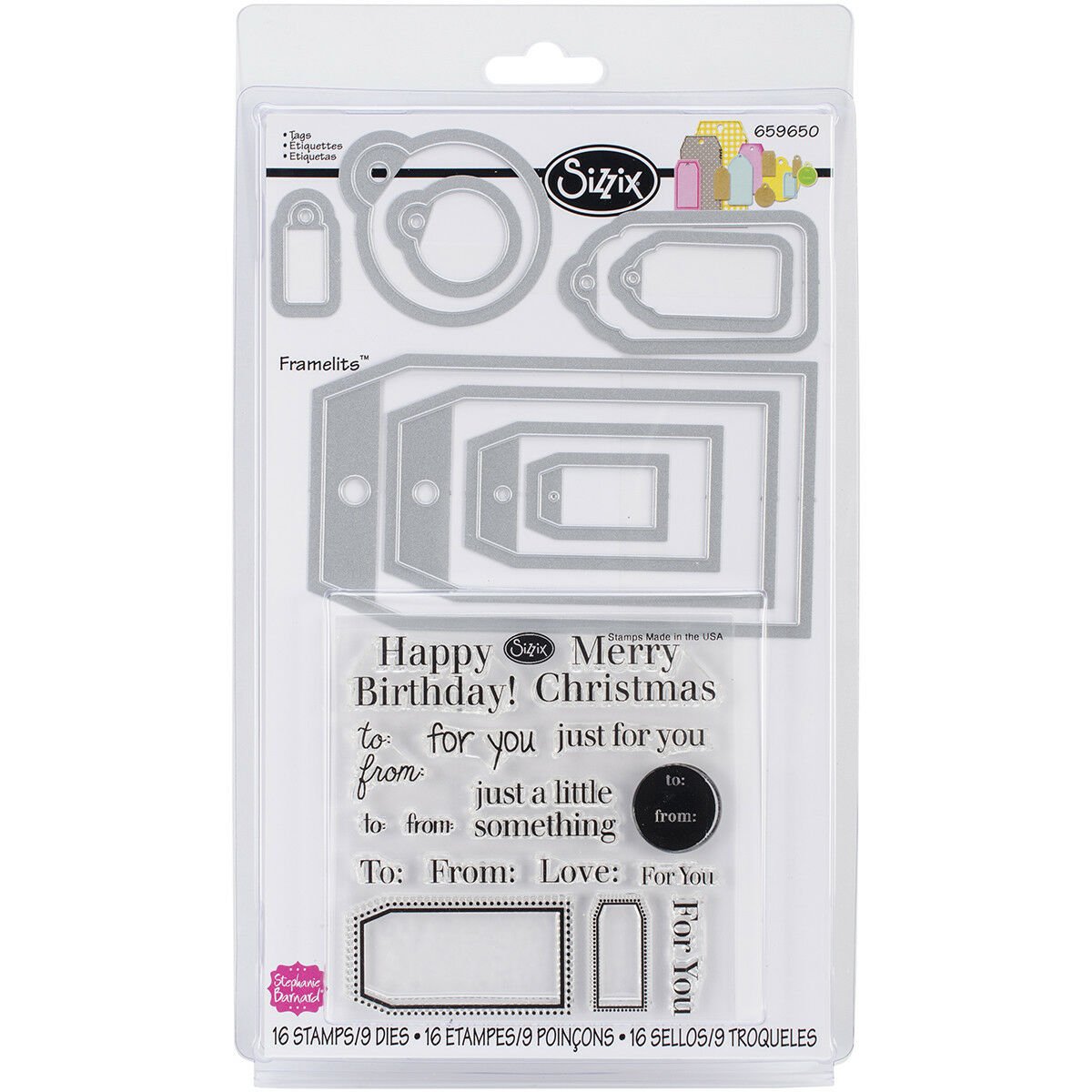 Sizzix Framelits Die And Clear Acrylic Stamp Set