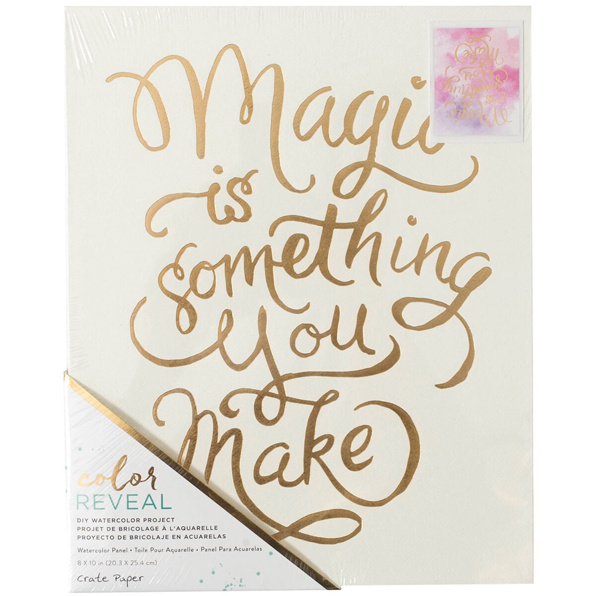 American Crafts Color Reveal Collection Watercolor Panel 8 X 10 Love Love