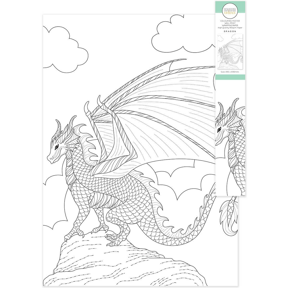 Kaiser Craft Kaisercolour Coloring Poster In Tube Dragon