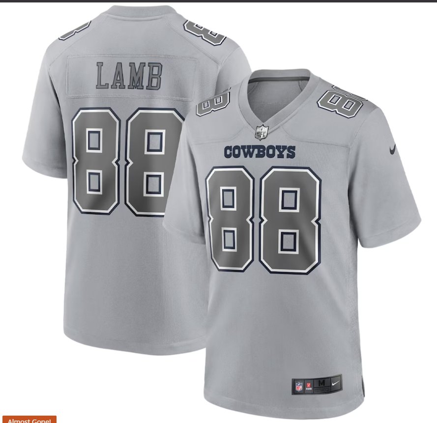Men's Dallas Cowboys #88 CeeDee Lamb Gray Atmosphere Fashion Game Jersey