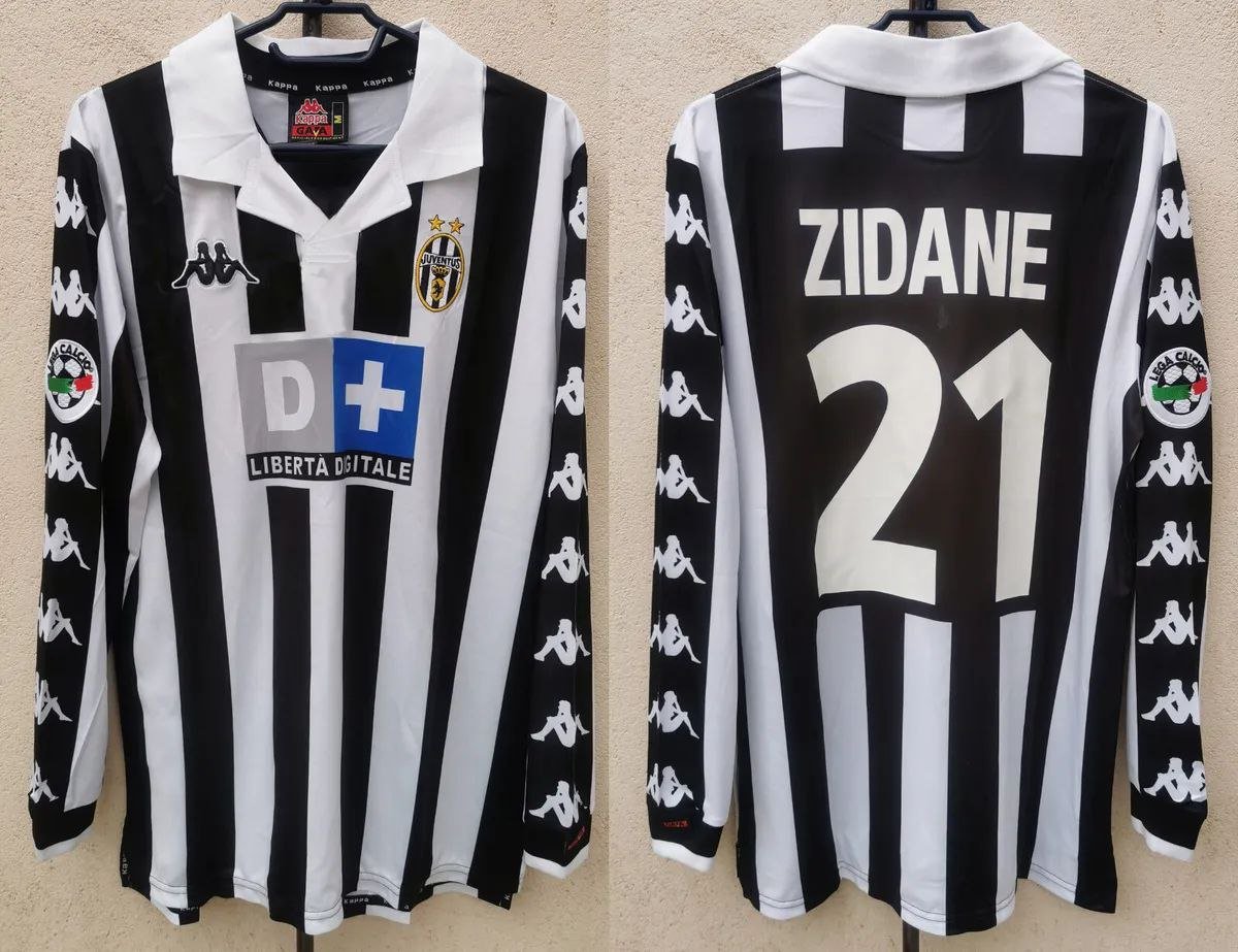 Juventus 1999 Retro Jersey ZIDANE 21 Home New Soccer Jersey