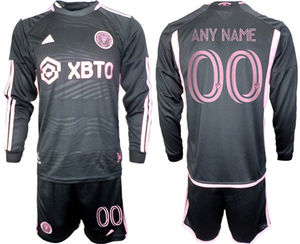Inter Miami CF Custom 2023-24 Black Away Soccer Jersey Suit