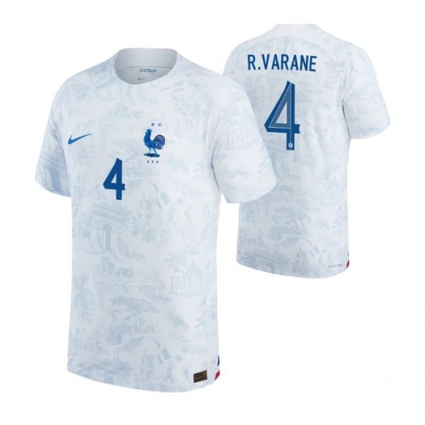 Raphael Varane France National Team White Away 2022-23 Jersey