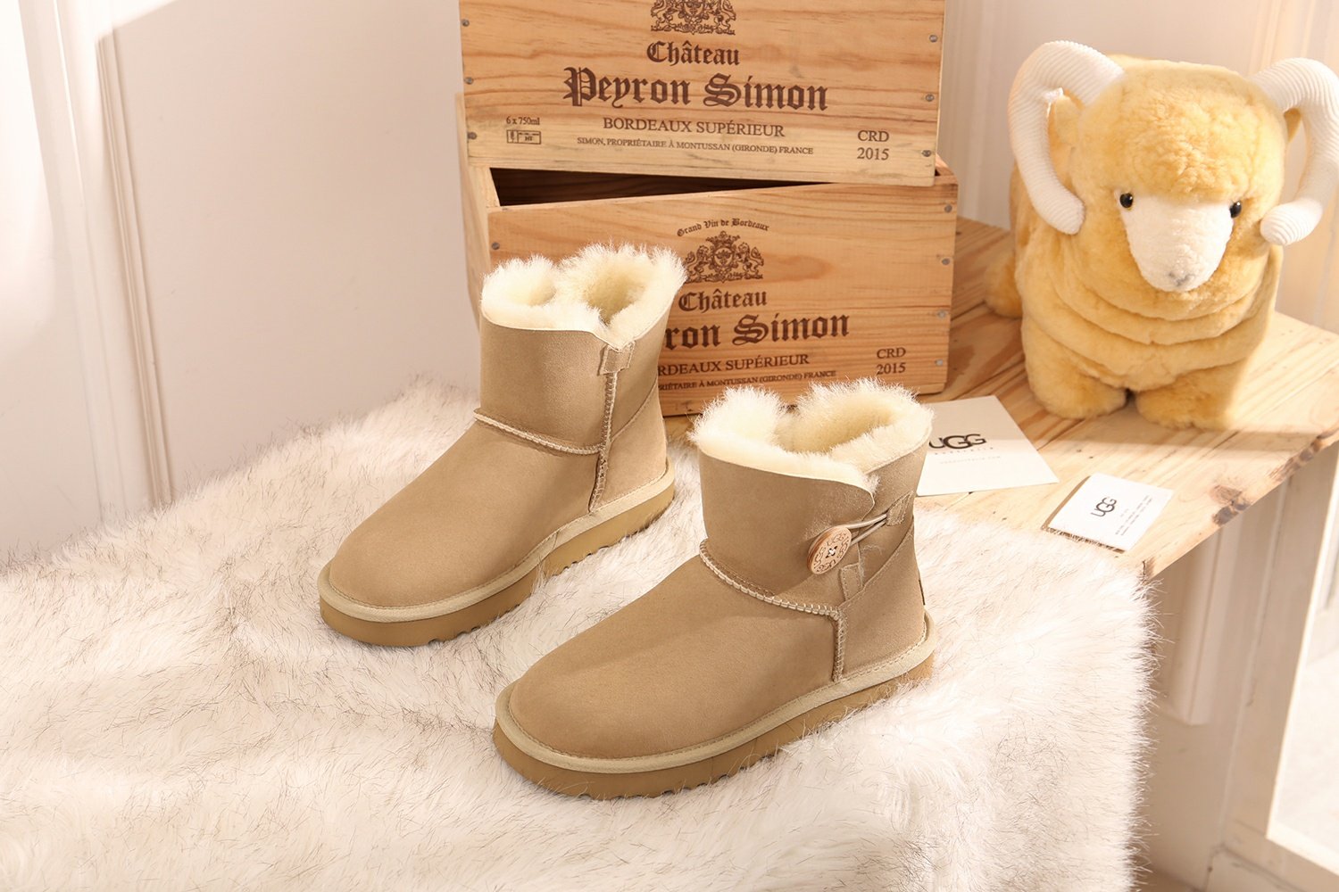 Women's UGG Mini Bailey Button II Antelope Brown 1016422 35-40