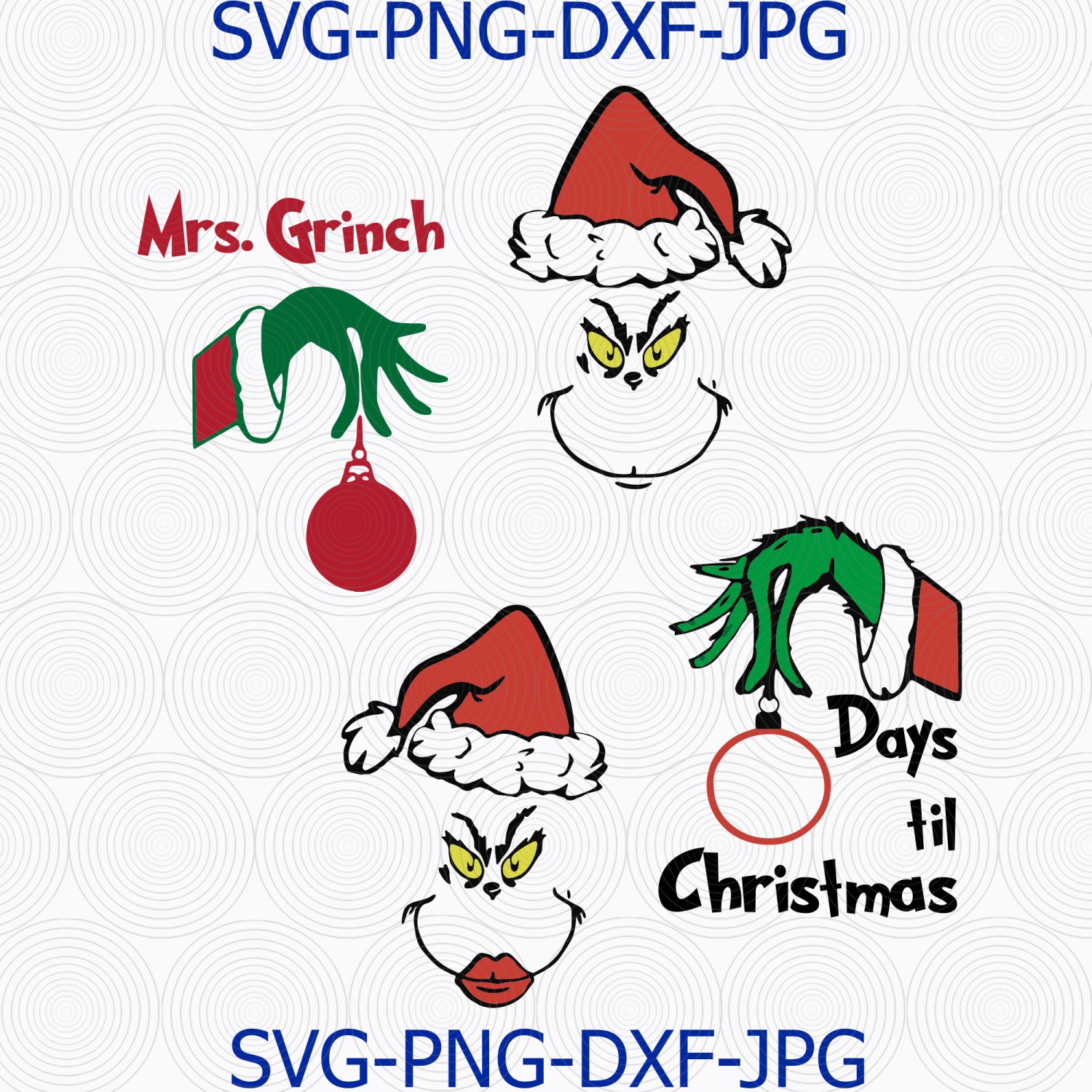 The Grinch svg, Mrs Grinch svg, The Grinch Cameo Cricut, Days til ...