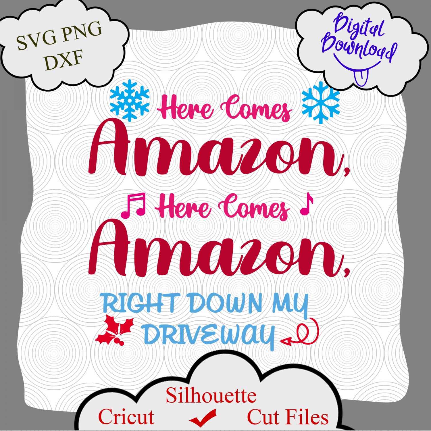 Here Comes Amazon svg file, Christmas svg, Black Friday svg, Christmas ...