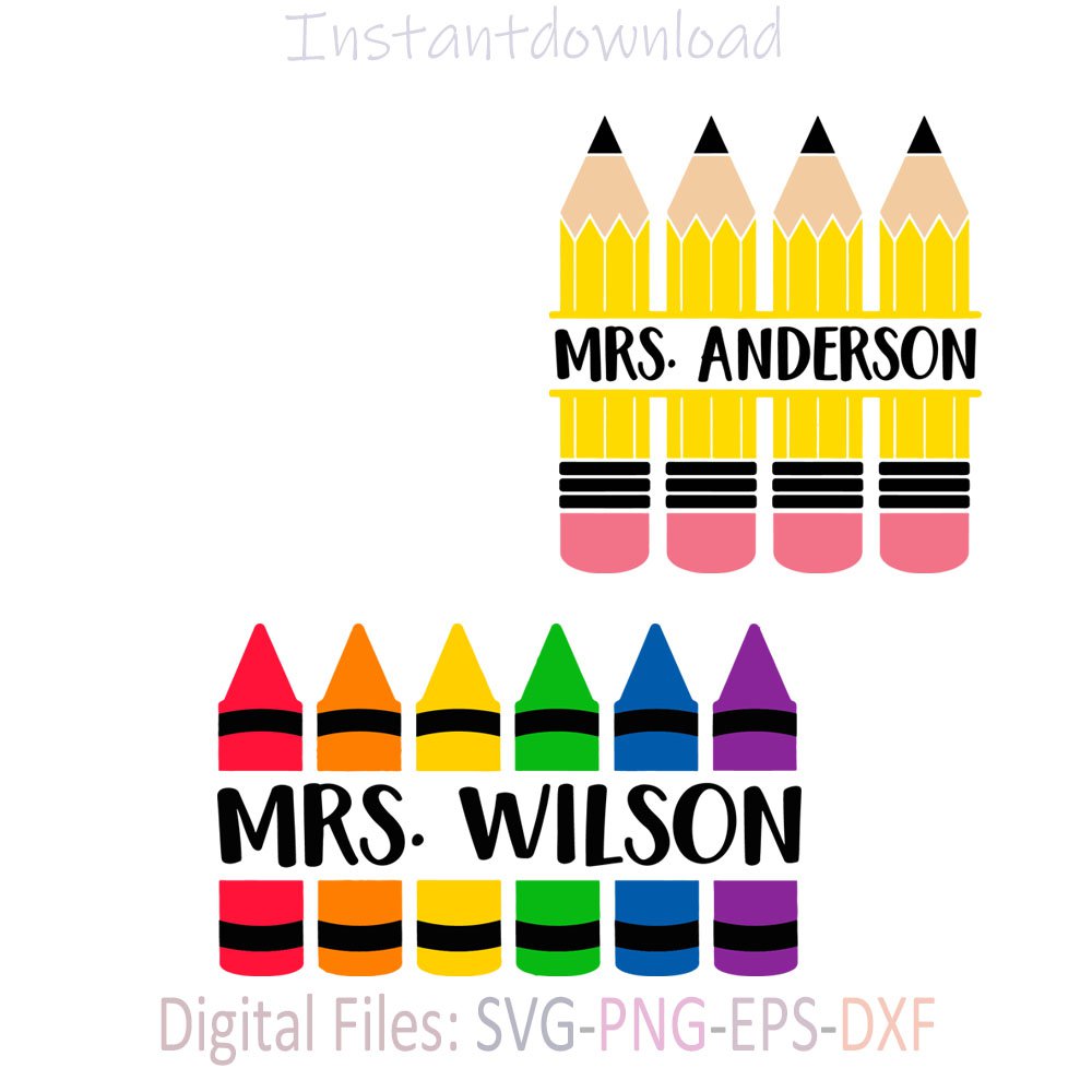 Crayon Split Monogram Svg, Crayon svg, Teacher Svg, Crayon Wrapper Svg ...