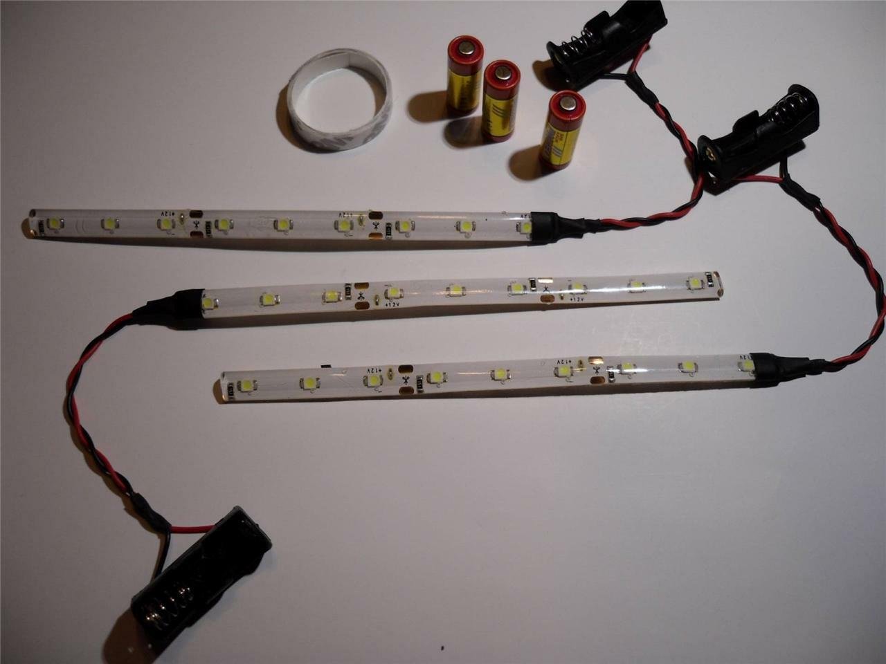 Emergency Battery powered White LED Strip Lighting kit for power outage ...