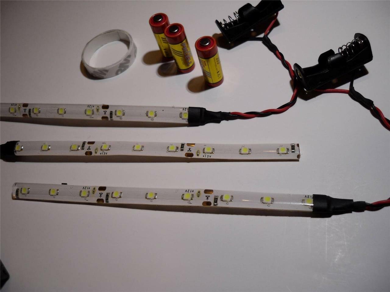 Emergency Battery powered White LED Strip Lighting kit for power outage ...