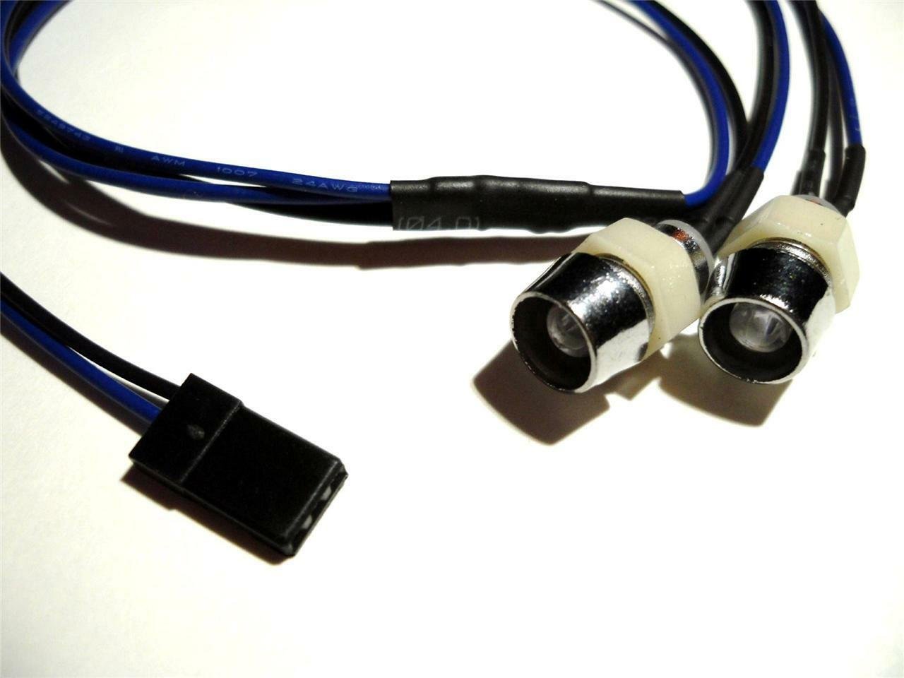 Blue 3mm RC LED Lights Plug & Play 1/10 1/12 1/16 Traxxas HPI Truck Car ...