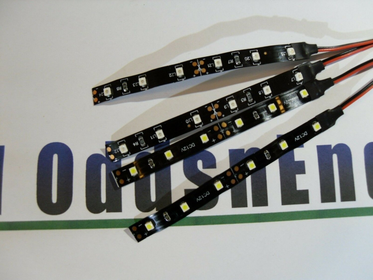 RC Green & Red Underbody Black pcb LED Light strip Glow Car Truck ...