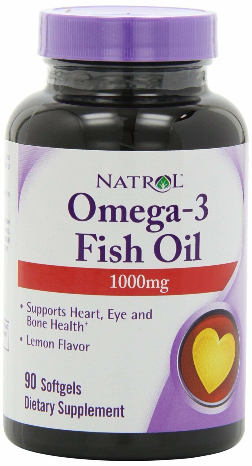 Natrol Omega-3 Purified Fish Oil 1000mg, 90 Softgels