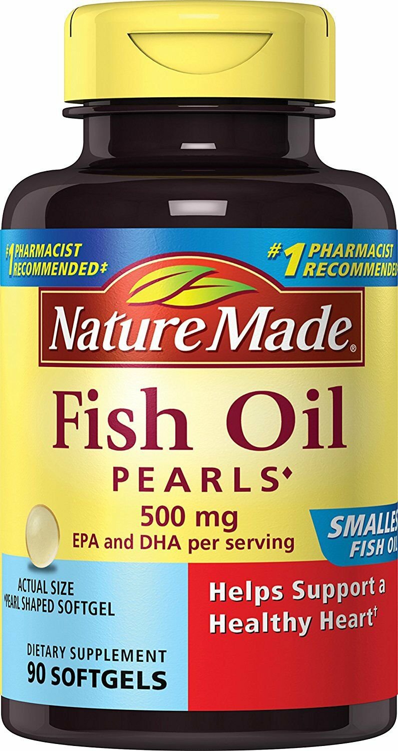 Nature Made Fish Oil Pearls 500 Mg Softgel 90 Count, Helps Support ...
