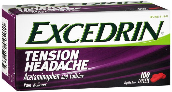 Excedrin Tension Headache Pain Relief Caplets 100 Caplets