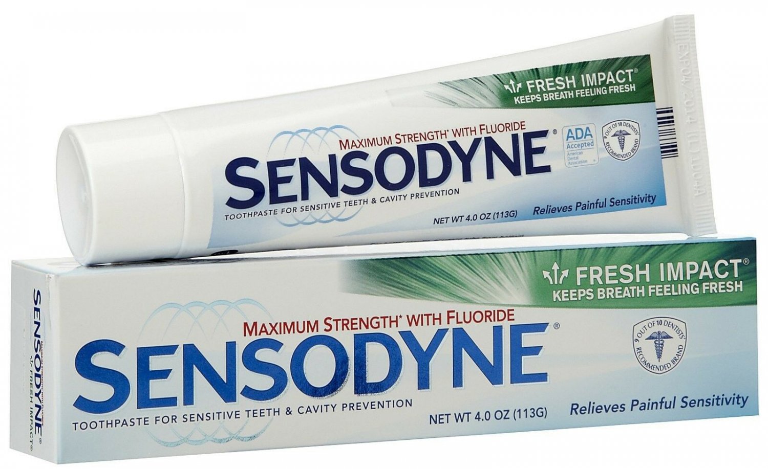 Sensodyne Toothpaste Fresh Impact 4 oz reduce painful sensitivity cavity