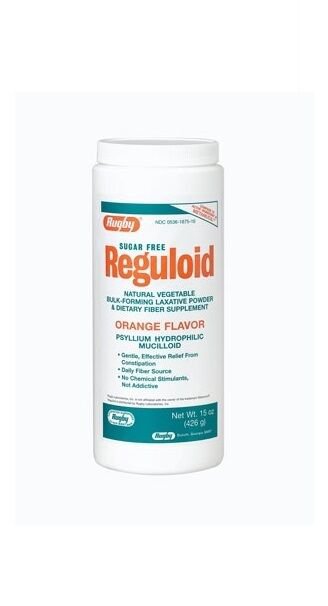 Rugby Reguloid Sugar Free, Bulk Forming Laxative Powder Psyllium Fiber ...