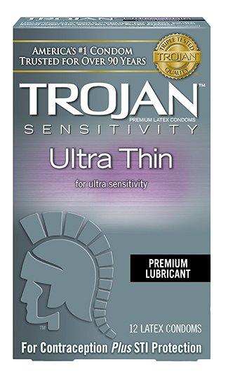 TROJAN Ultra Thin Lubricated Condoms for Ultra Sensitivity 12 counts