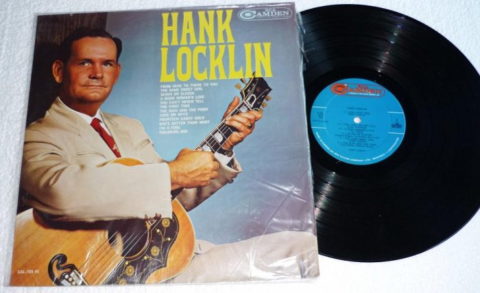 Hank Locklin 1960s lp rca Camden Label cal 705 One Owner