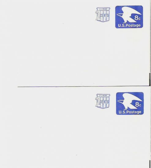 Five 8 plus 2 cent PreStamped Envelopes Unaddressed 1970s