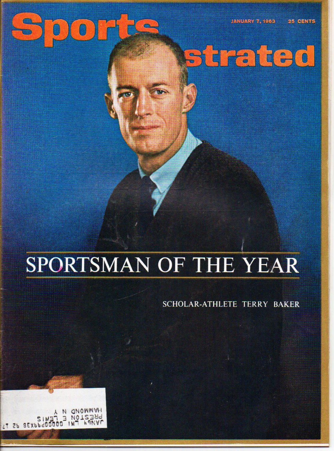 Sports Illustrated Mag January 7 1963 Terry Baker on Cover